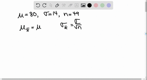 SOLVED:Determine μx̅ and σx̅ from the given parameters of the population and the sample size. μ ...