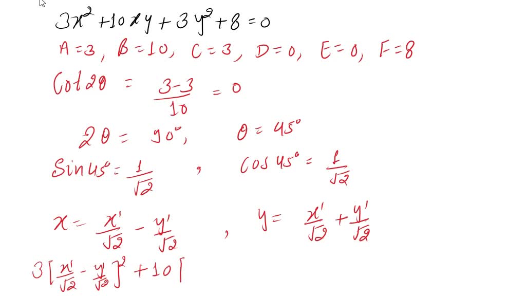 SOLVED Graph The Equation 3 X 2 10 X Y 3 Y 2 8 0