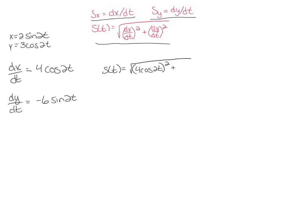 Solved Parametric Equations For The Position Of An Object Are Given