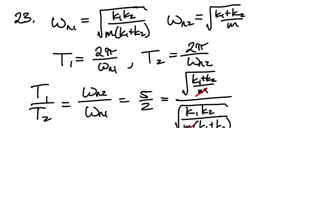 Solved Two Springs With Constants K1 And K2 Are Connected In Series To