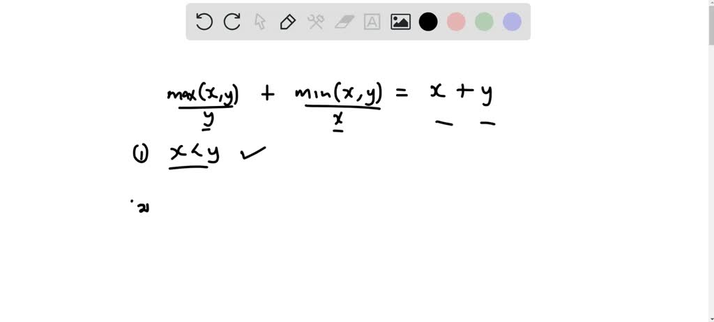 SOLVED:Let x, y, z be real numbers. Prove that max(x, y, z)=x+y+z-min(x ... SOLVED:Let x, y, z be real numbers. Prove that max(x, y, z)=x+y+z-min(x ...