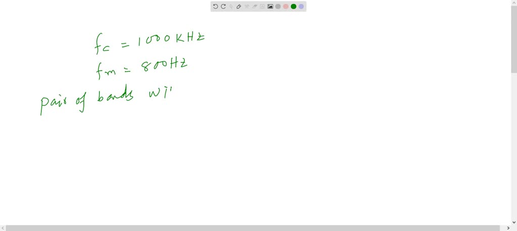 SOLVED:A 1000 KHz carrier is modulated with 800 Hz audio signals. What ...