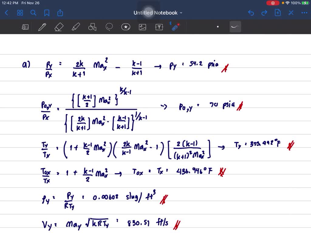 SOLVED: A normal shock occurs in a stream of oxygen. The oxygen flows ...