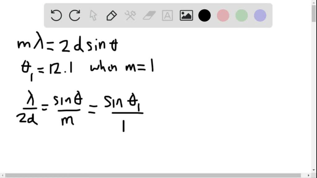 SOLVED:The first-order Bragg angle for a certain crystal is 12.1^∘ ...
