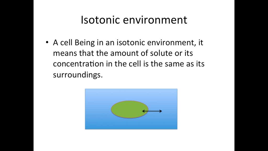 SOLVED:If a cell is in an isotonic environment, then a. the cell will ...