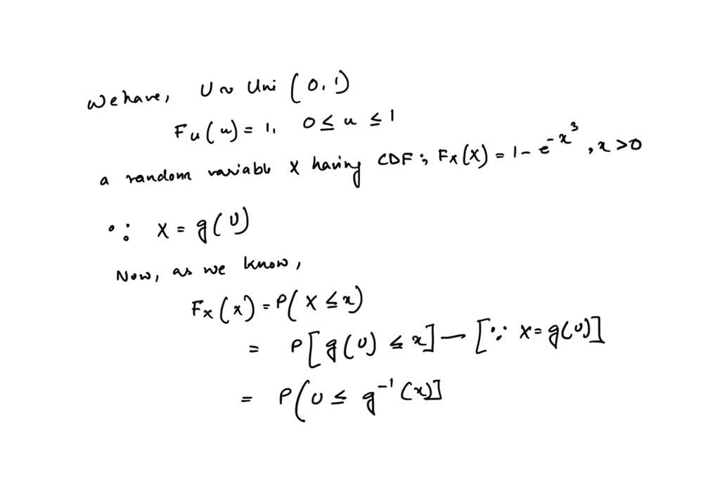 ⏩SOLVED:Let U ∼Unif(0,1) . As a function of U, create an r.v. X with… | Numerade