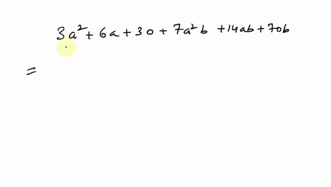 SOLVED:Write an equivalent expression by factoring. 3 a^2+6 a+30+7 a^2 ...