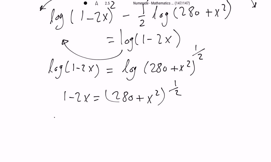 SOLVED: Fine y in term of x : 5logay 2loga(x+4)=2loga x +loga x