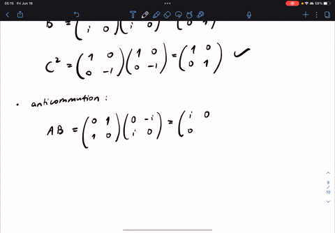 SOLVED:(a) Two n ×n matrices 𝐀 and 𝐁 are said to anticommute if 𝐀 𝐁=-𝐁 𝐀. Show that each of the ...