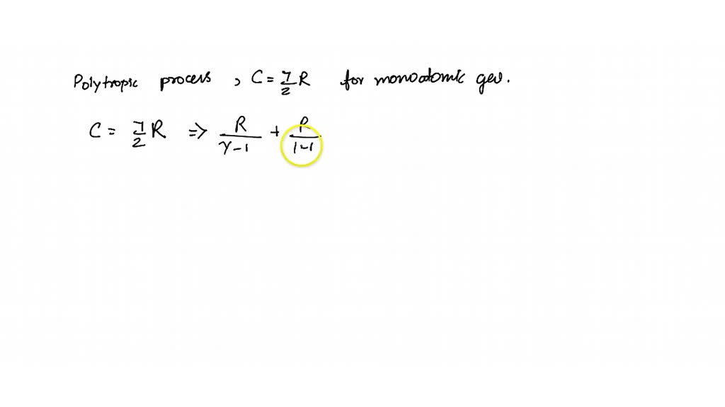 SOLVED:Find cquation of polytropic process for which heat capacity is C ...