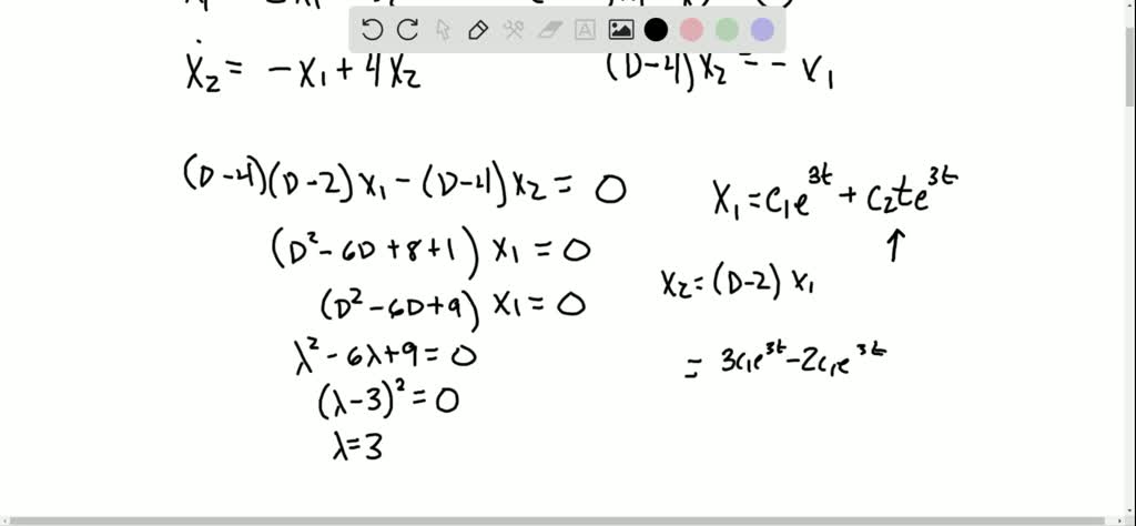 write the given system of differential equations and initial values in the form 𝐱̇=𝐀 𝐱, 𝐱(t0)=𝐱 ...