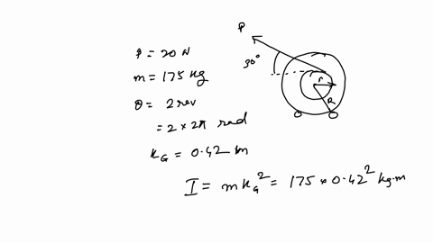 VIDEO solution:A force of P=20 N is applied to the cable, which causes the 175 -kg reel to turn ...