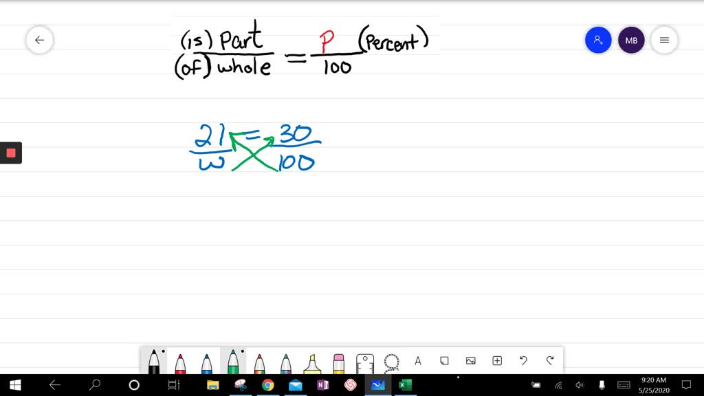 SOLVED Use The Percent Proportion To Solve Each Problem 21 Is 30 Of