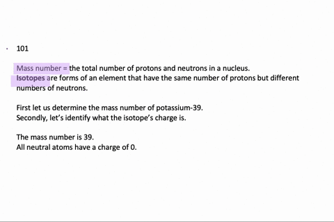 SOLVED:What is the mass number of potassium-39? What is the isotope’s ...
