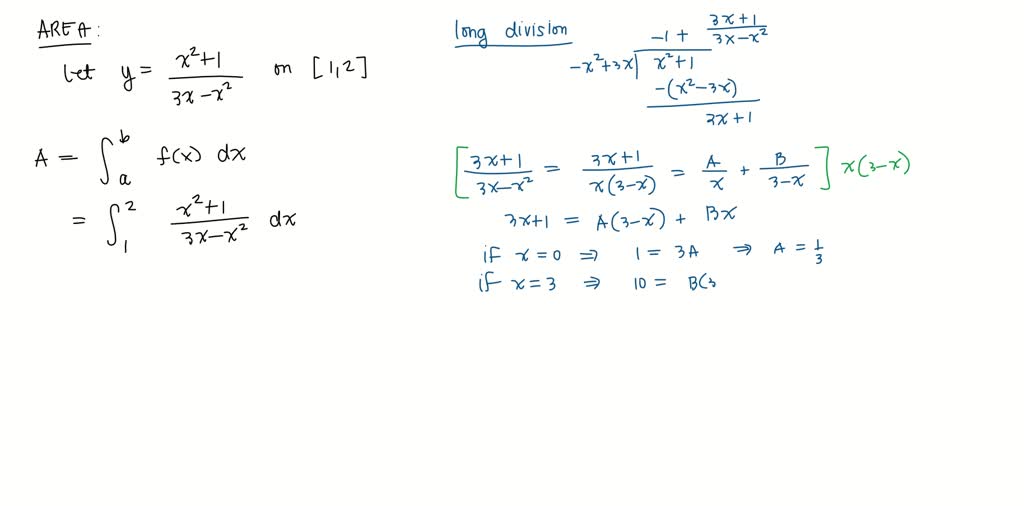 SOLVED:Find the area of the region under the given curve from 1 to 2. y ...