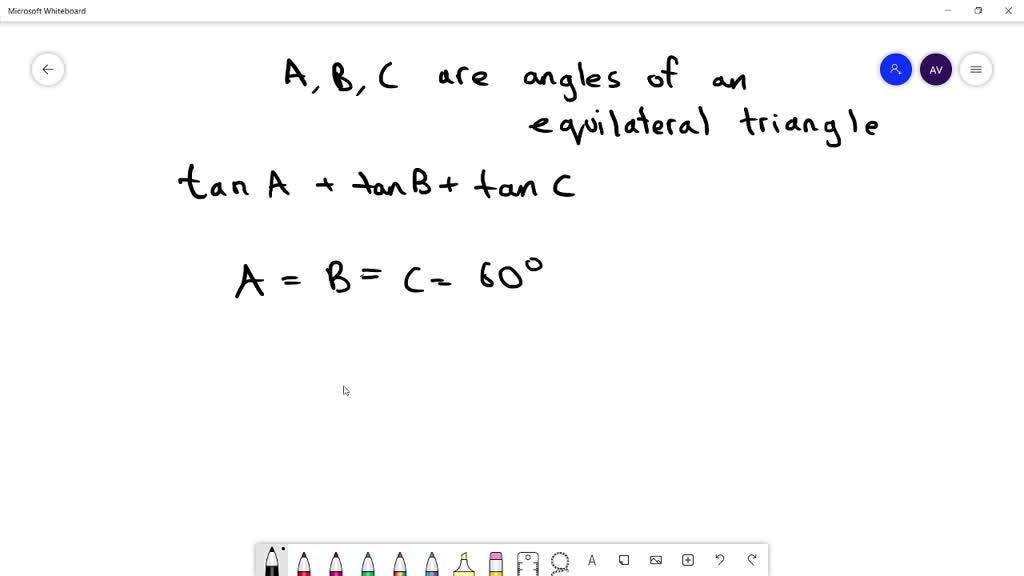 SOLVED: The triangle A B C, in which cotA+cotB+cotC=√(3) is (a ...