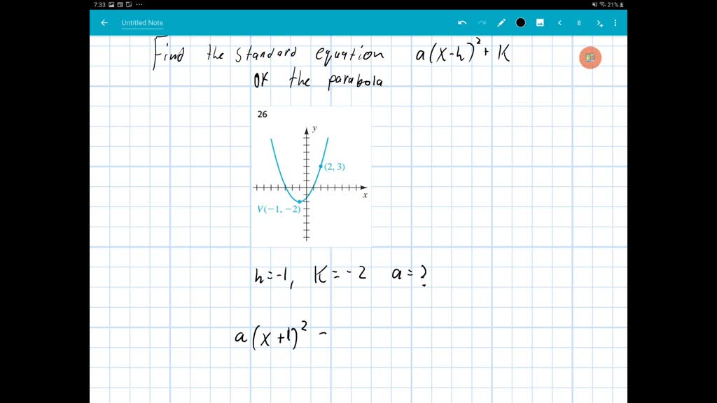 SOLVED:Find the standard equation of the parabola shown in the figure ...