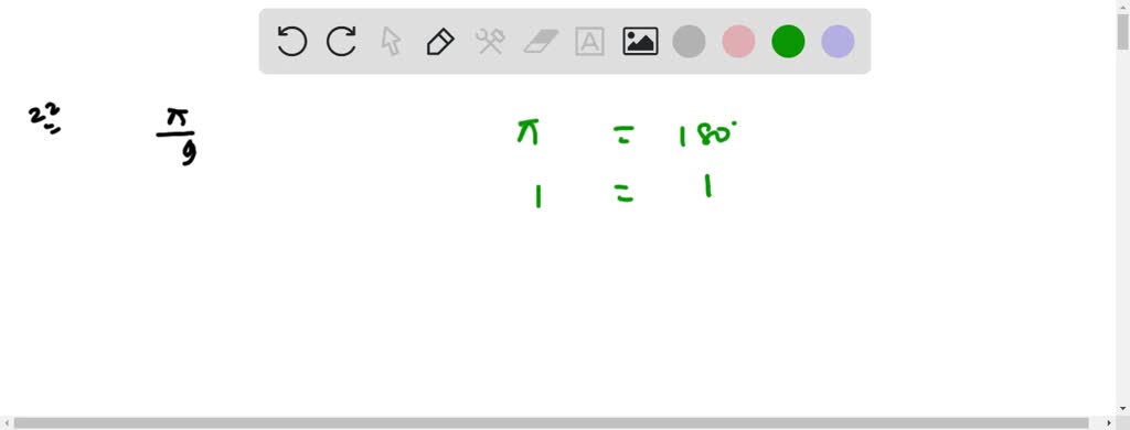 SOLVED:Convert each angle given in radian measure to degrees. Give ... SOLVED:Convert each angle given in radian measure to degrees. Give ...