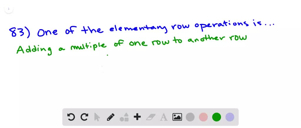 SOLVED Row Operations Do Not Change The Column Rank 