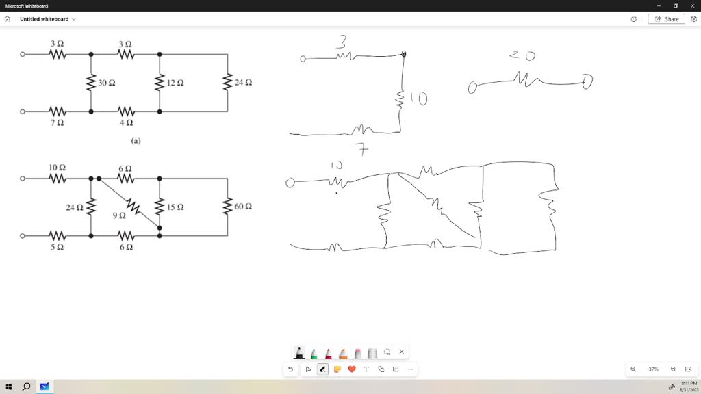 Reduce each of the networks shown in Figure P2.1 to a single equivalent resistance by combining ...