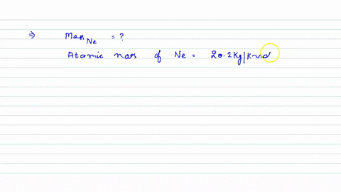 SOLVED:Find the mass of a neon atom. The atomic mass of neon is 20.2 kg ...