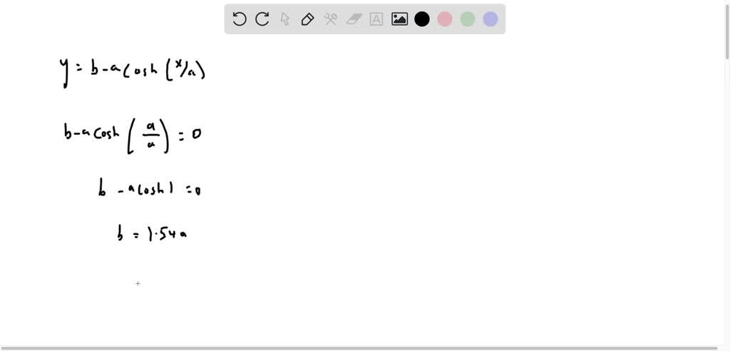 SOLVED: Call the graph of y=b-a cosh(x / a) an inverted catenary and ...