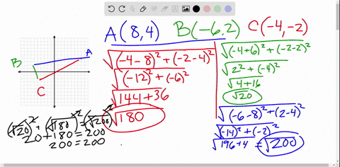 ⏩SOLVED:Triangle ABC has vertices A(8,4), B(-6,2) and C(-4,-2).… | Numerade