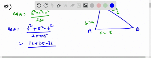 SOLVED:Solve each problem. Consider triangle A B C shown here. (figure ...