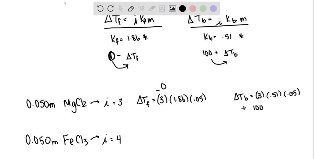 SOLVED:Calculate the freezing point and the boiling point of each of the following aqueous ...