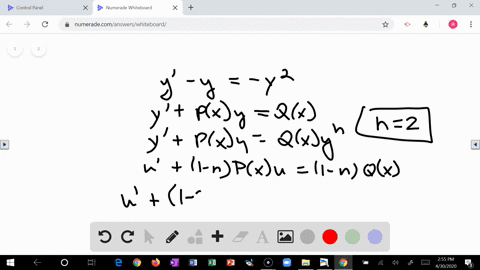 SOLVED:Solve the Bernoulli equations y^'-y=-y^2