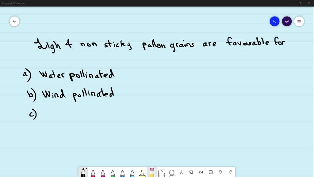 SOLVED:Light and non-sticky pollen grains are favourable for (a) Water ...
