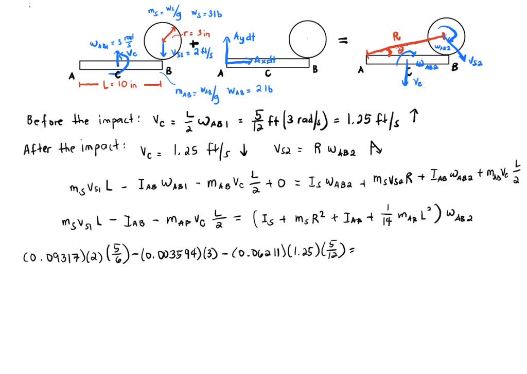 SOLVED:A large 3 -lb sphere with a radius r=3 in. is thrown into a ...