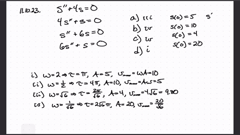 ⏩SOLVED:The following differential equations represent oscillating ...