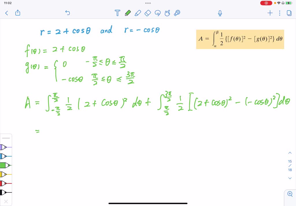 SOLVED:Find the area A of the region inside the first curve and outside ...