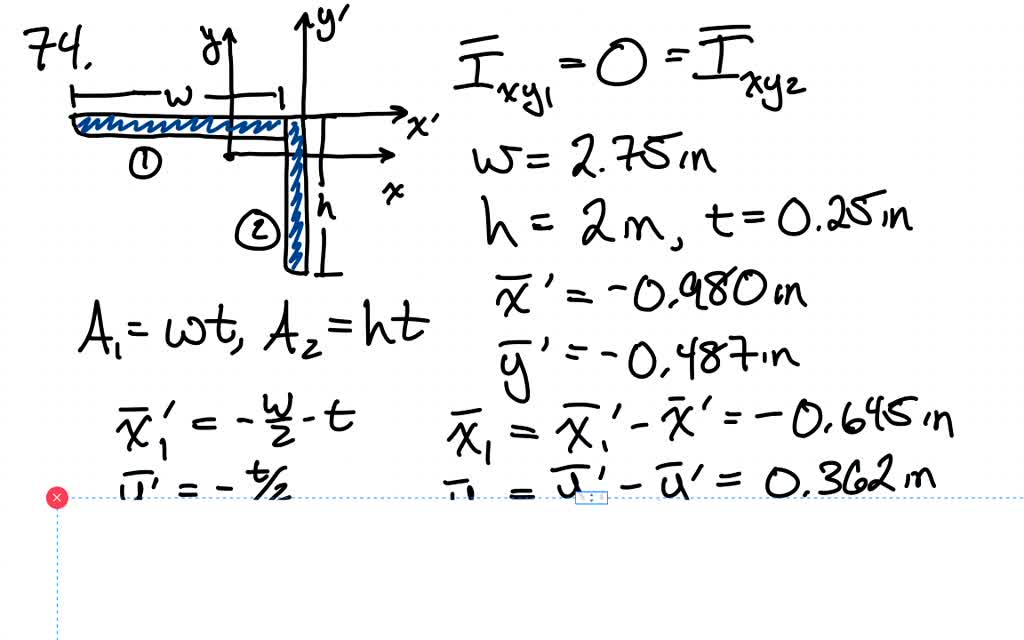 SOLVED:Using the parallel-axis theorem, determine the product of inertia of the area shown with ...