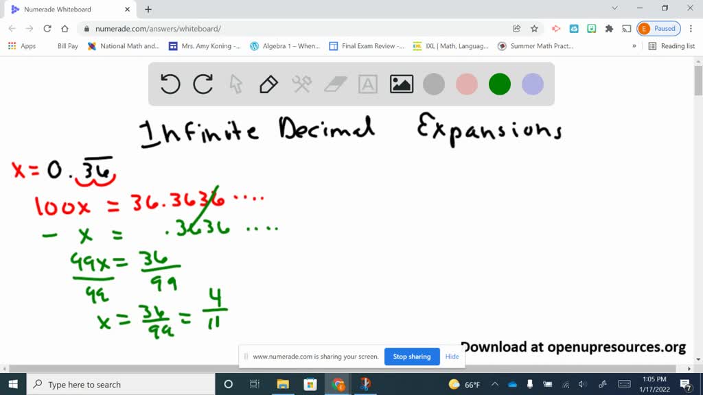 ⏩SOLVED:Summary Lesson: Infinite Decimal Expansions | Numerade
