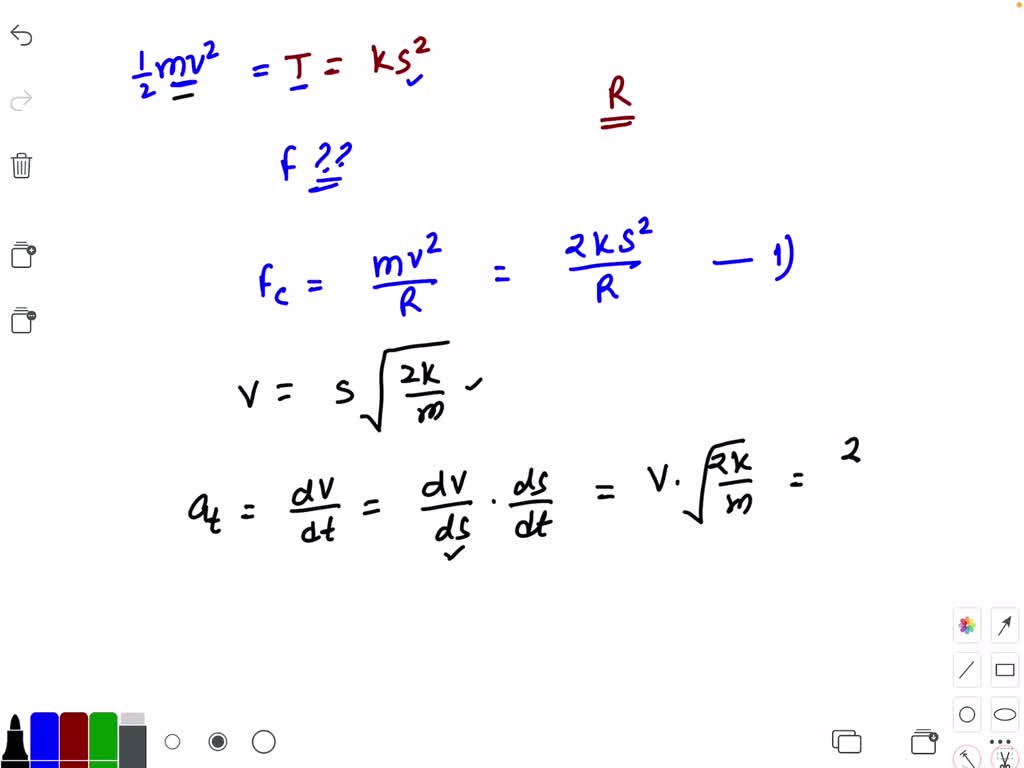SOLVED:Kinetic energy of a particle moving along a circle of radius R ...
