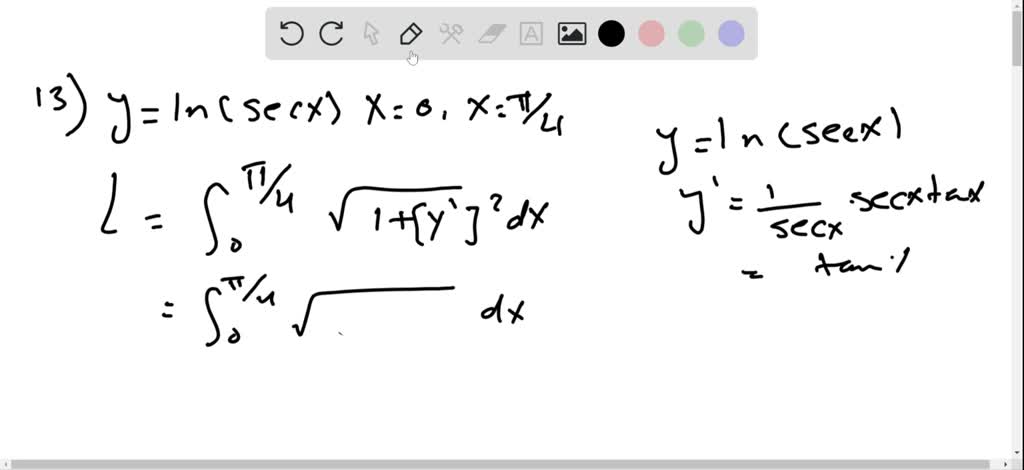 SOLVED Express The Exact Arc Length Of The Curve Over The Given 