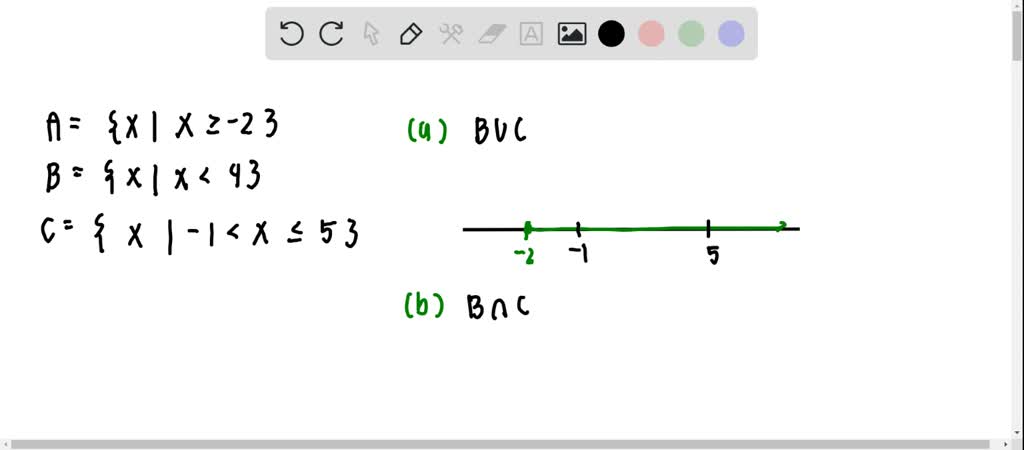 SOLVED:Find the indicated set if A={x | x ≥-2} B={x | x