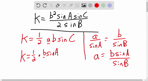 SOLVED:Area of a Triangle Prove the two other forms of the formula ...