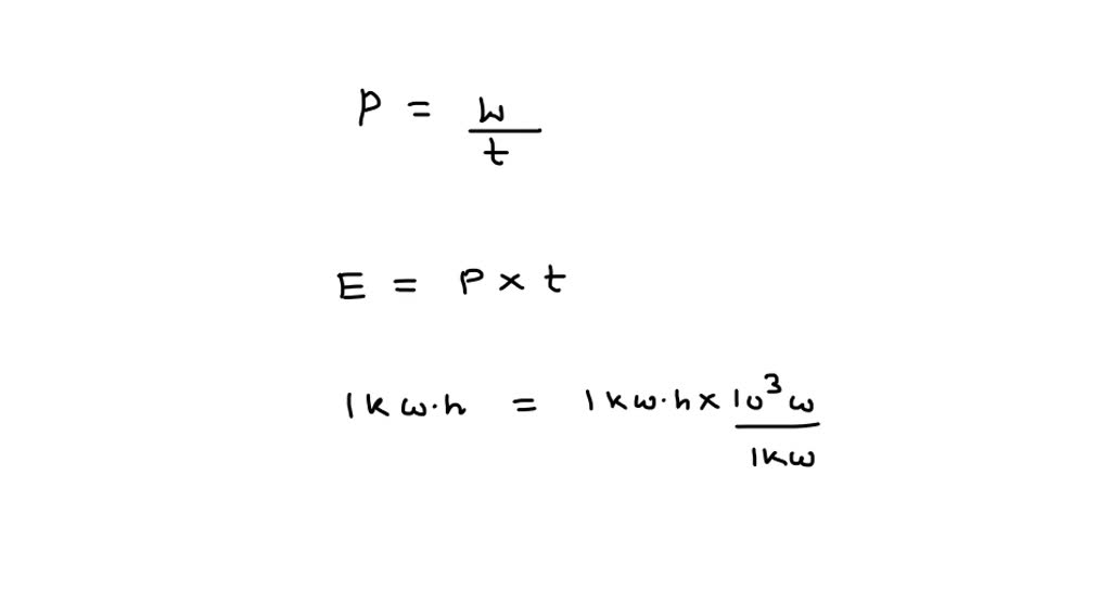 SOLVED:Show that 1 kilowatt-hour (kW ·h) is equal to 3.6 MJ.