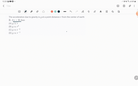 SOLVED:The acceleration due to gravity near the surface of a planet of ...