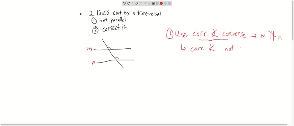 SOLVED:THOUGHT PROVOKINÖraw a diagram of at least two lines cut by at least one transversal ...