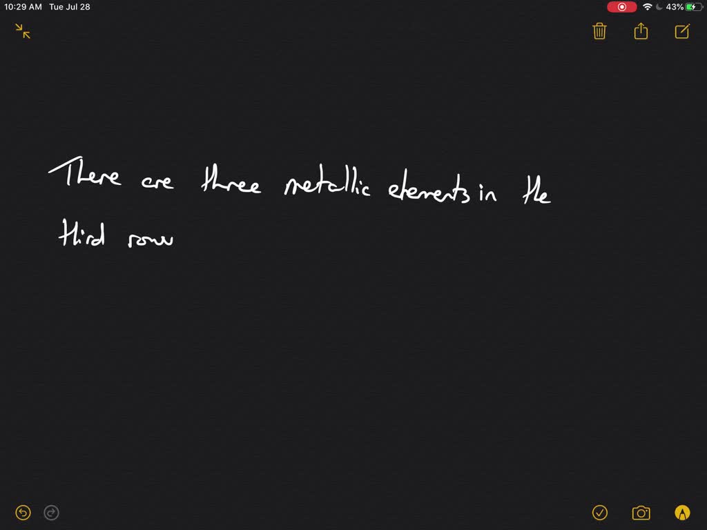 SOLVED:How many metallic elements are there in the third row of the ...