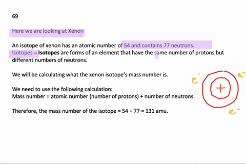 SOLVED:Xenon An isotope of xenon has an atomic number of 54 and ...