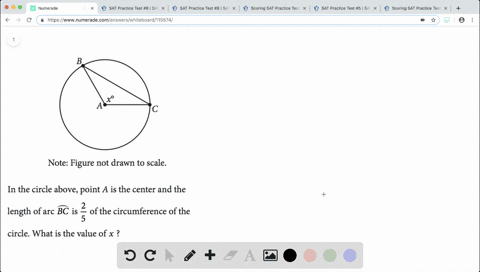 SOLVED:Note: Figure not drawn to scale. In the circle above, point A is the center and the ...