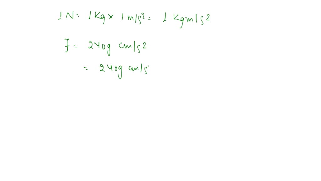 A force is found to be 240 g ·cm / s^2. Convert this value into units ...