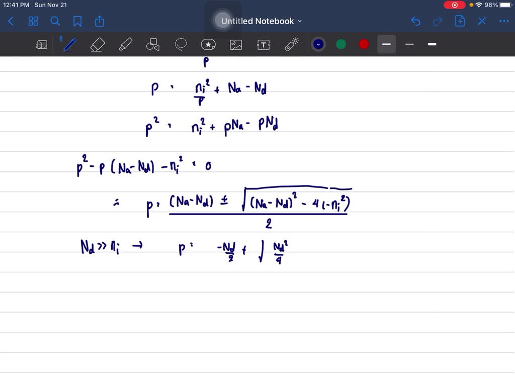 SOLVED: Consider the high-temperature limit in an n-type semiconductor with a concentration Nd ...