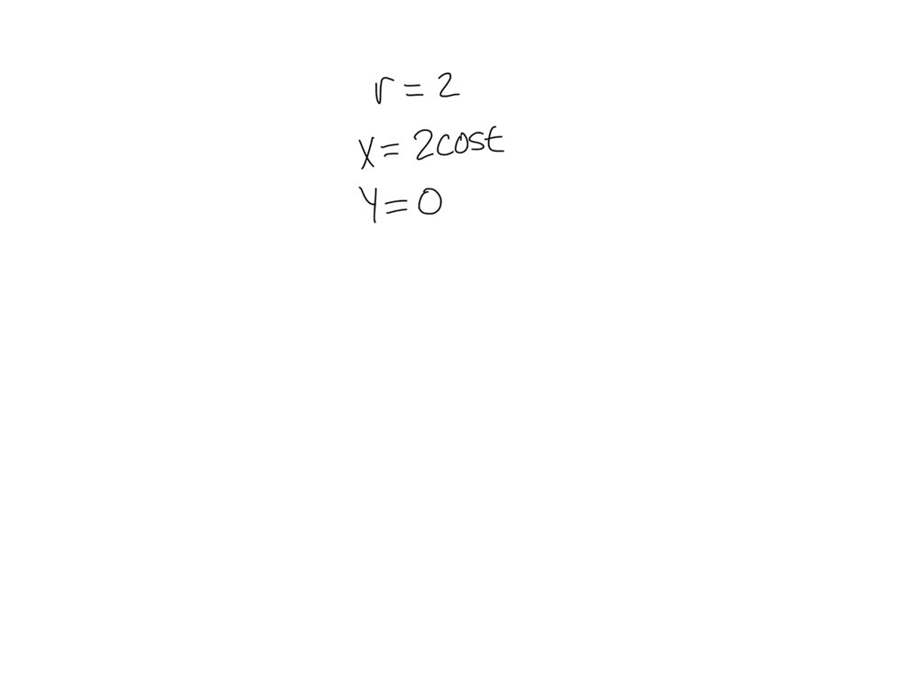 SOLVED:Find a parameterization for the curve. The circle of radius 2 in the x z -plane, centered ...