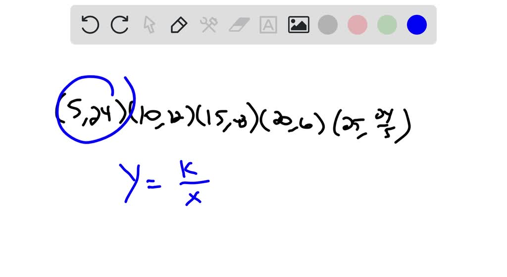 SOLVED:Determine whether the variation model represented by the ordered pairs (x, y) is of the ...